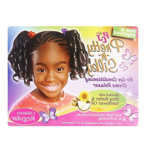 Lom-style Pretty-N-Silky No-Lye ldrens Conditioning Creme Hair Relaxer Kit, Regular, 1 Ea, 6 Pack Model (4395-10239)