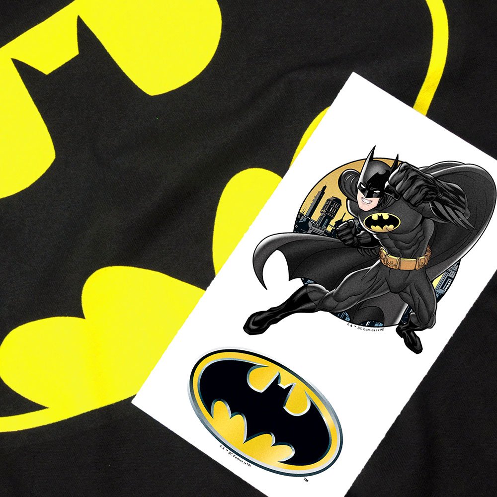Popfunk Juvenile Batman Classic Logo T-Shirt & Stickers (Black, 4T)