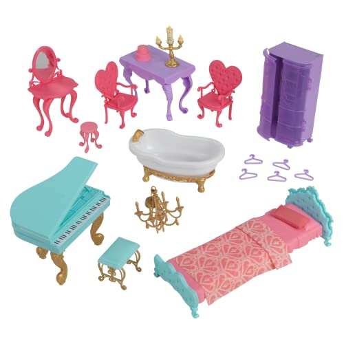 KidKraft Disney Princess Dance & Dream Wooden Dollhouse, Over 4-Feet Tall, Includes Sounds, Spinning Dance Floor and 20 Play Pieces, Gift for Ages 3