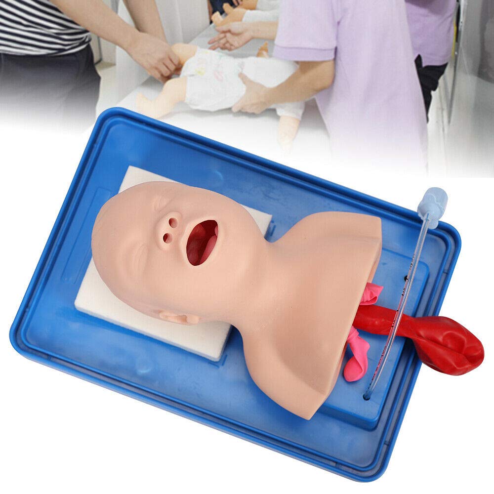 PVC Intubation Manikin Study Teaching Model Infant Baby Model Airway Management Trainer Tool with Tube (US Stock)