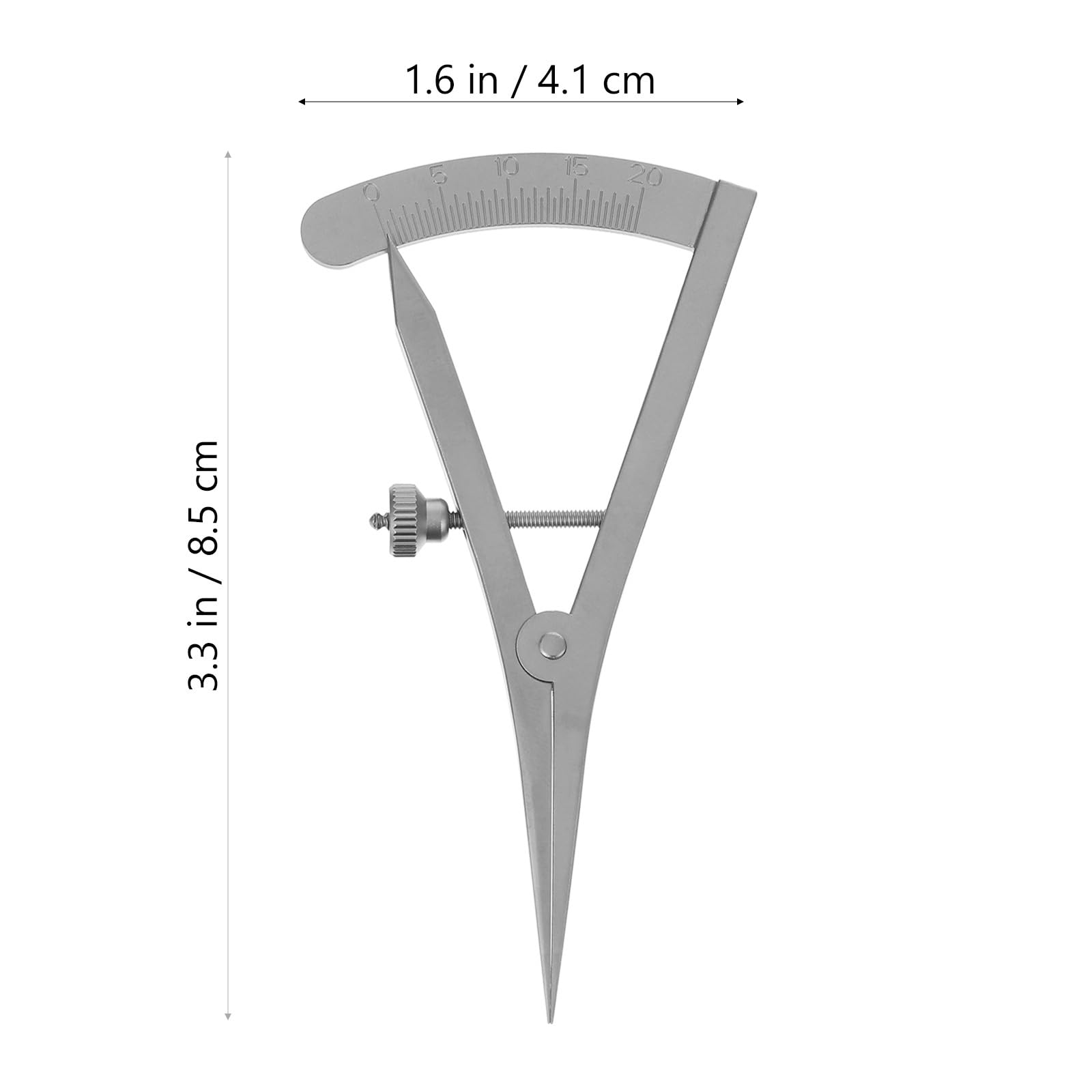 Baluue 2pcs Eye Measuring Instrument Graduated 0 to 20mm Scale Stainless Caliper, Stainless Steel Caliper Graduated Eye Measurement Gauge Eyelid Gauge Designer