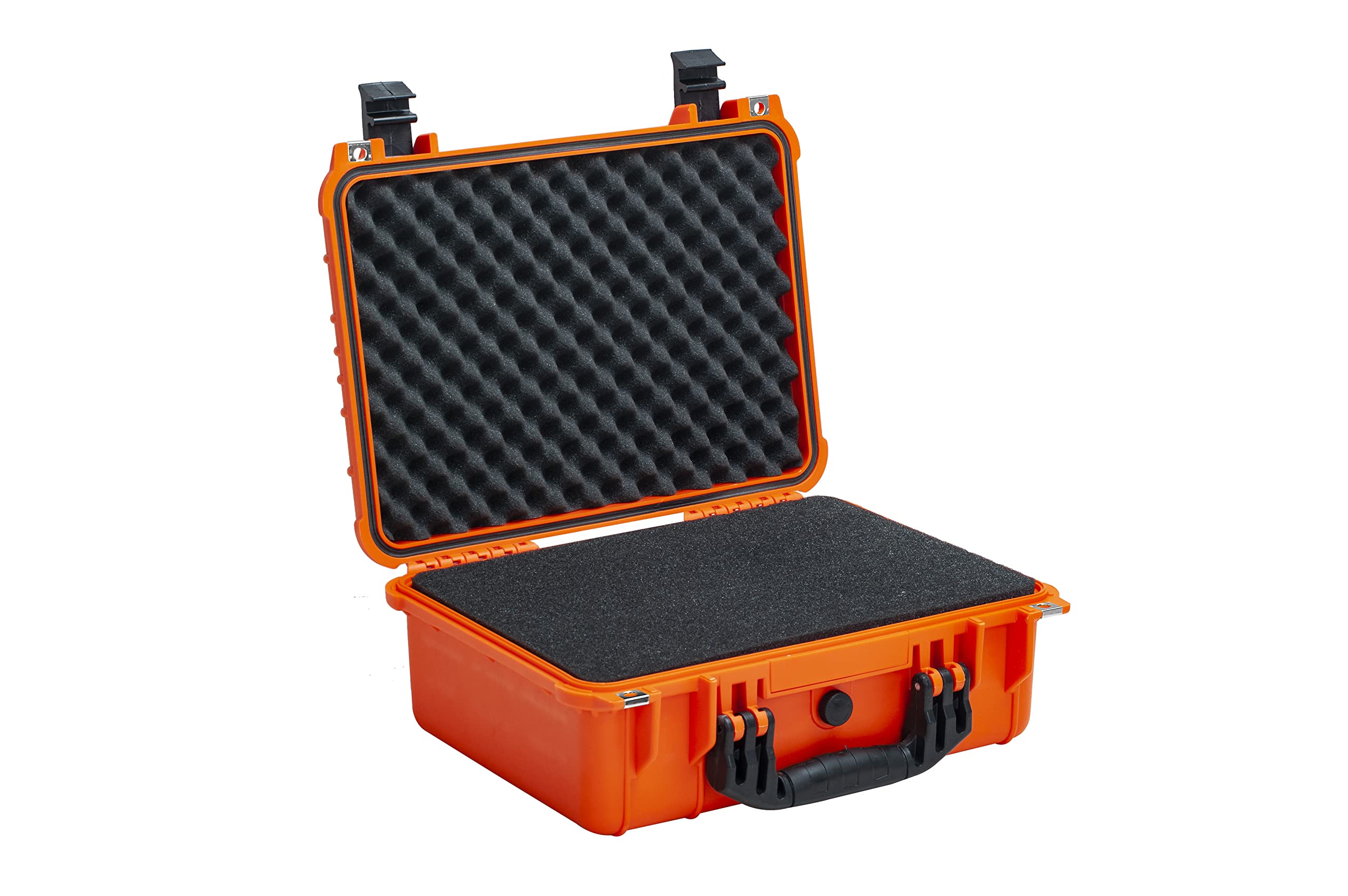 MEIJIA Portable All Weather Waterproof Camera Case with Customizable Fit Foam,Fit Use of Drones, Camera, Equipments, Pistols,15.98x12.99x6.85inches(Orange)
