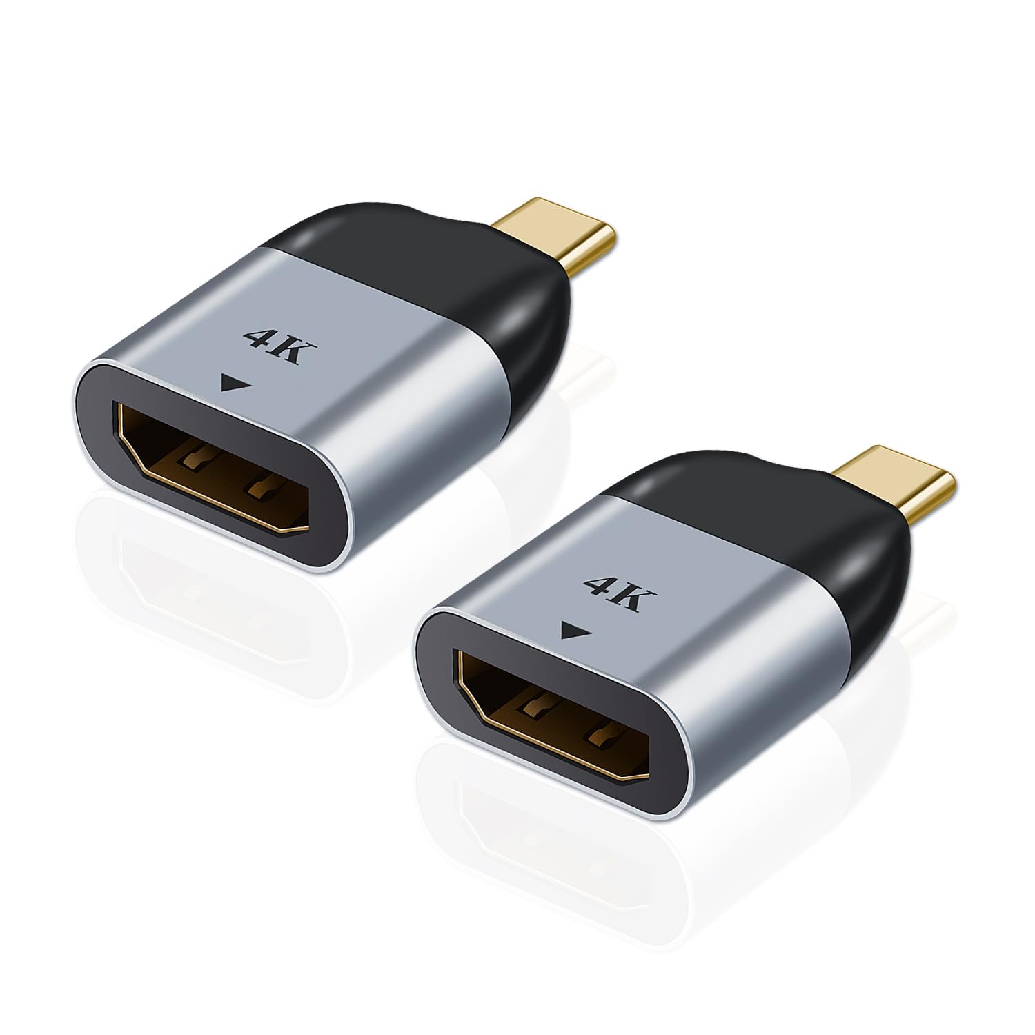 AreMe USB C to HDMI Adapter (2 Pack), 4K UHD Type-C to HDMI Female Converter for MacBook Pro/Air, Surface, iPad Pro, Galaxy and More