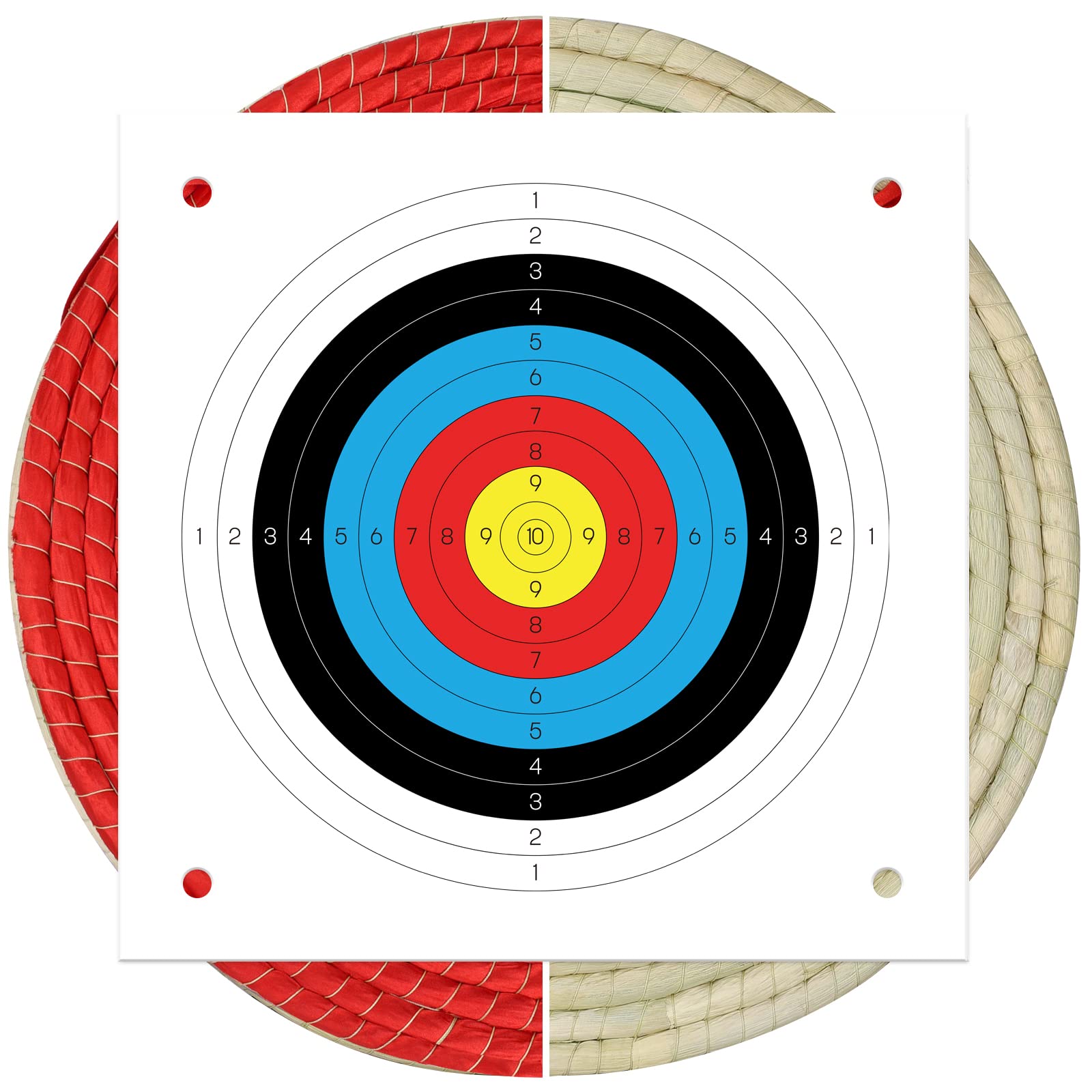 Archery Targets for Backyard, Traditional Hand-Made Round Solid Straw Archery Target, Arrow Target for Recurve Bow Longbow or Compound Bow, Large Practice Target for Outdoor Hunting - 5 Layers