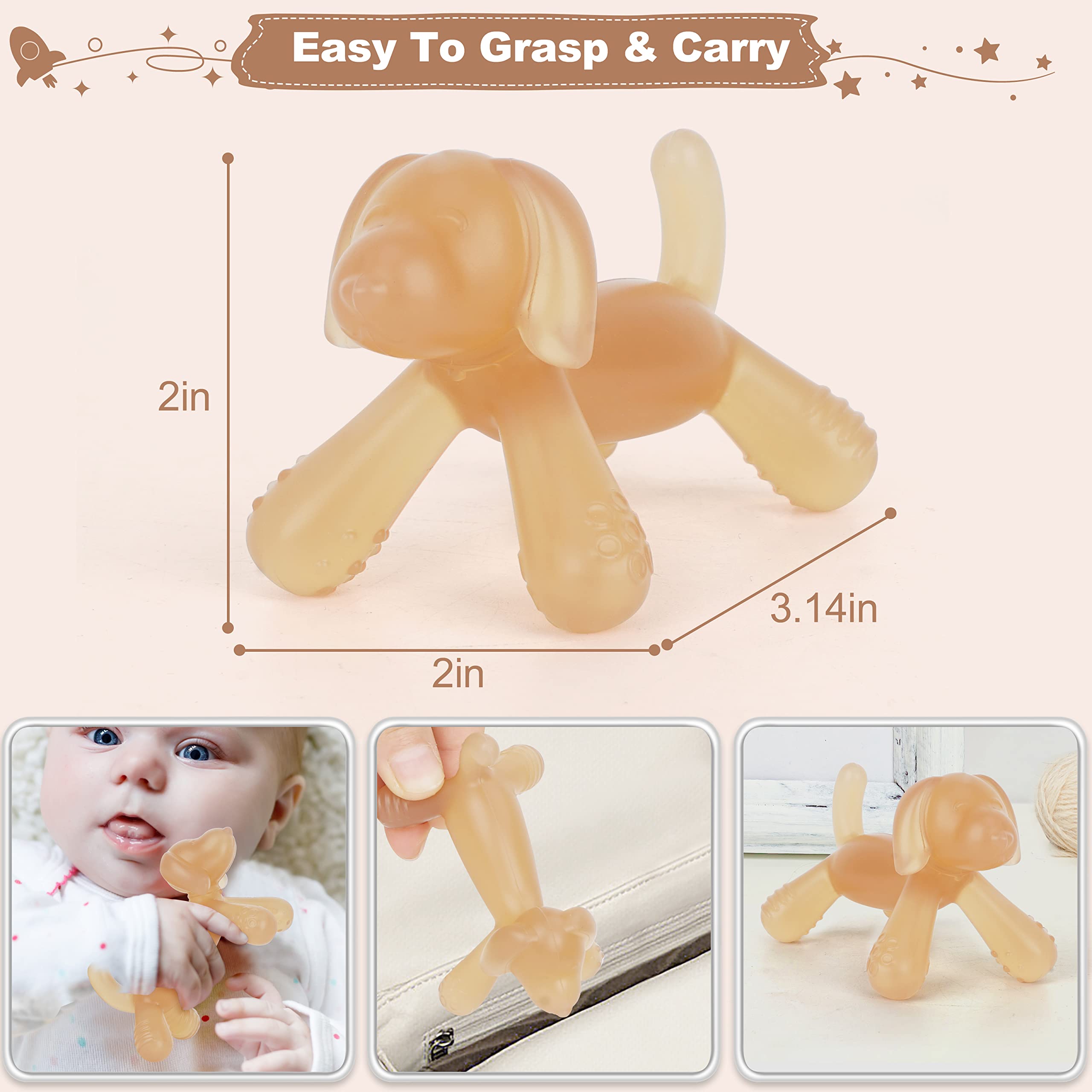 Baby Teething Toys, DDMY Manhattan Rattle Toys 0-6 Months Infants, Chew for Sucking Needs, Silicone Sensory Pacifiers Baby, Teether Toy 6 to 12 Gift