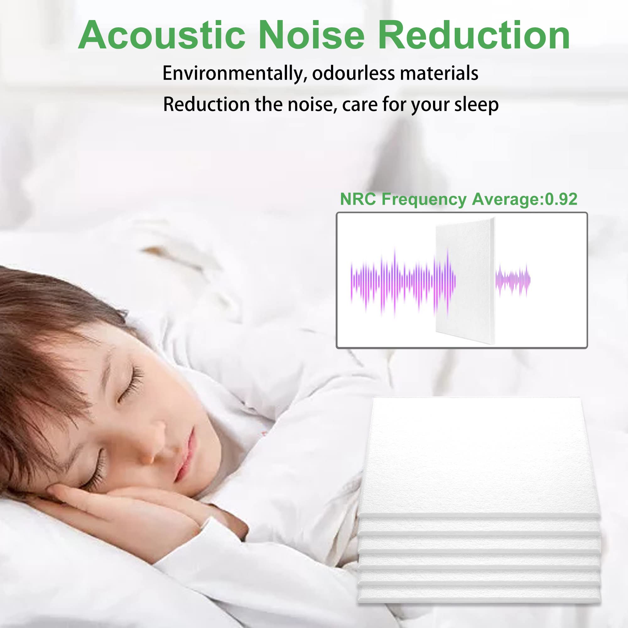 VANCORE 6 Pack Acoustic Panels 16"x 12"x 0.4" Sound Proof Padding, Sound Blocking Absorbing Padding for Wall Ceiling Acoustic Treatment for Home Office Decoration, White