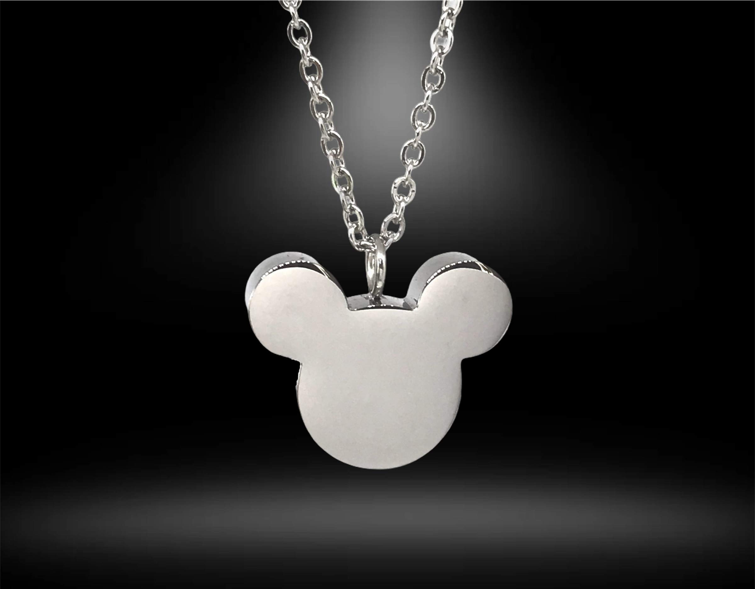FIKA Mickey Pendant Necklace Cremation Ashes Remembrance Urn Pendant Necklace Jewelry Filling Kit Included (Mickey)