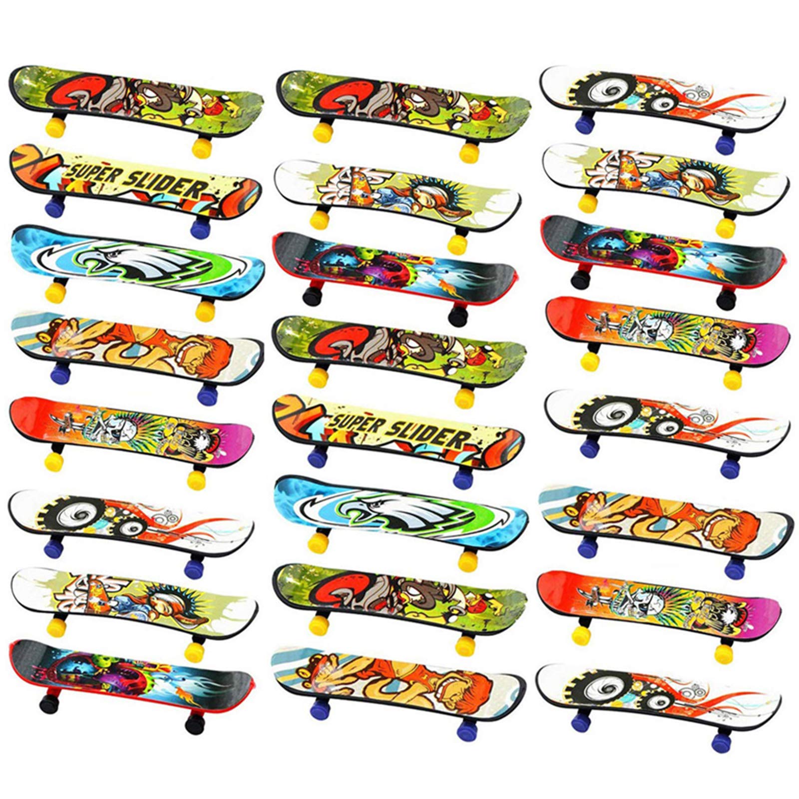Finduat Mini Fingerboards Finger Skateboard Toy, Creative Fingertips Movement Party Favors Novelty Toys For Kids Party Supplies Props Decoration(20 Pack, Random Color)