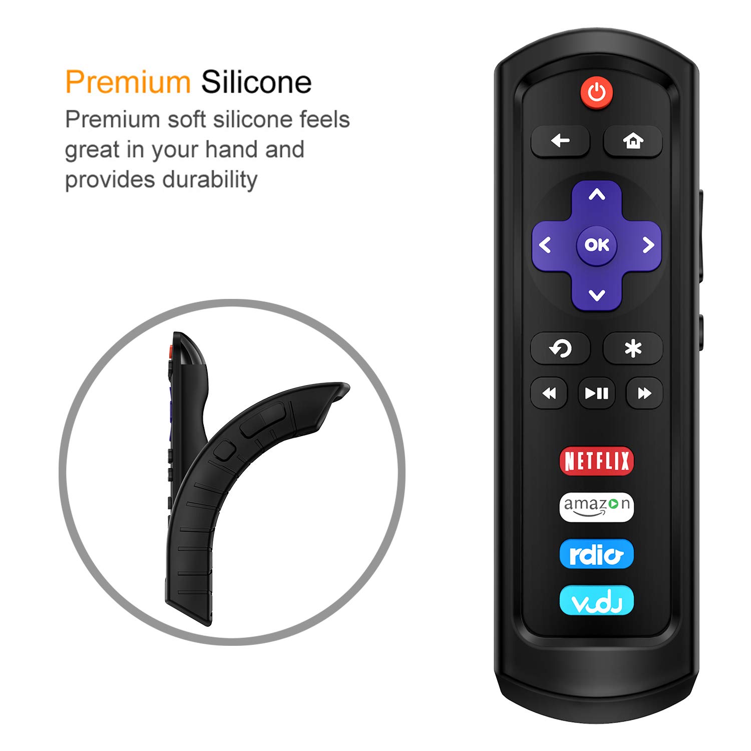Fintie Protective Case for Roku Steaming Stick 3600R, TCL Roku TV RC280 RC282 Remote - CaseBot (Honey Comb Series) Light Weight (Anti Slip) Shock Proof Silicone Remote Controller Cover,Light Blue Glow