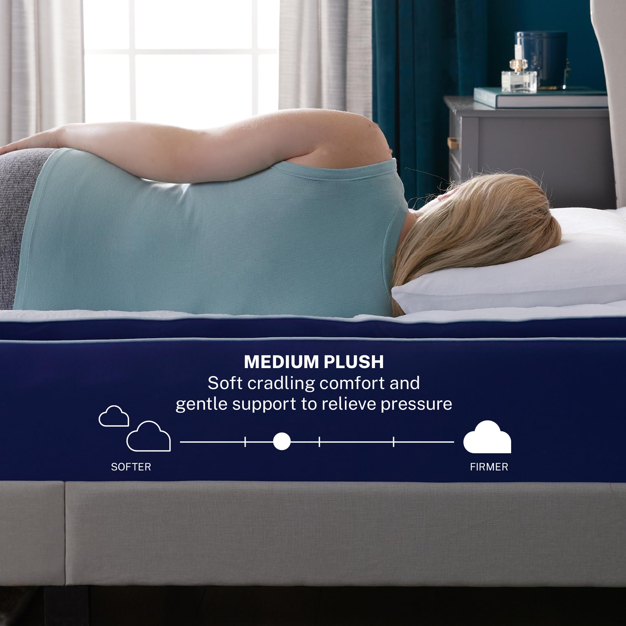 Sleep Innovations Skyler 12 Inch Cooling Gel Memory Foam Mattress, Fiber Fill Pillow Top, Full Size, Bed in a Box, Medium Plush Feel