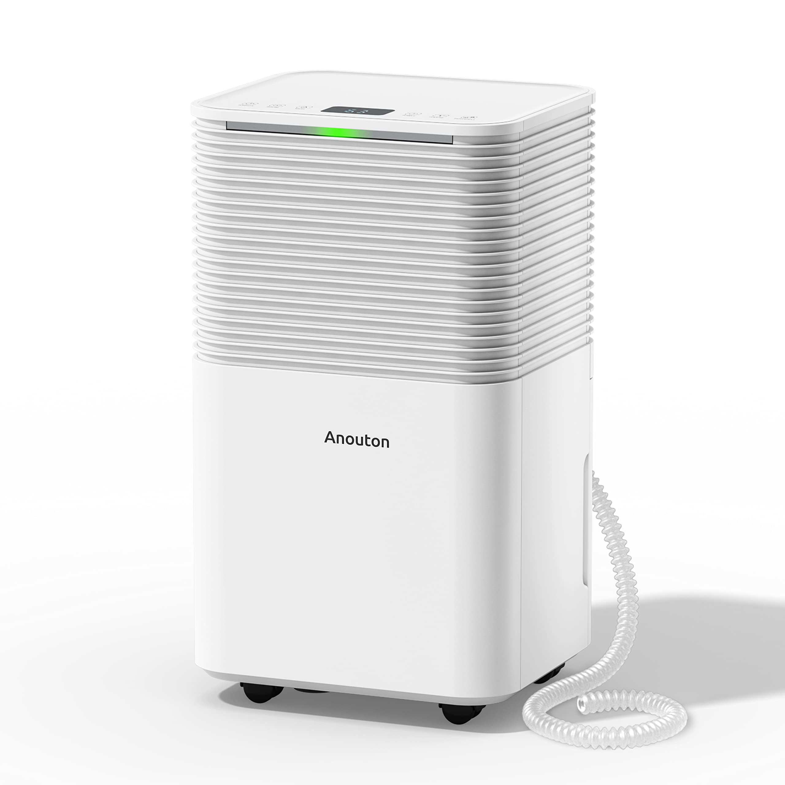 Anouton 2,000 Sq. Ft. Dehumidifier For Large Room or Basements, Bedroom, Dehumidifier With Drain Hose, With Digital Control Panel,Overheat Protection (White)