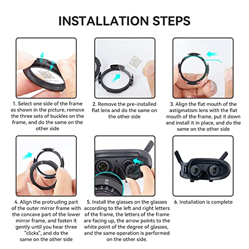 Anti-blue Light Lens Compatible for DJI Avata FPV Flying Glasses Goggles2 Accessories That Supports Changing Lenses to Accommodate Your Nearsightedness(Resin) (anti blue light)