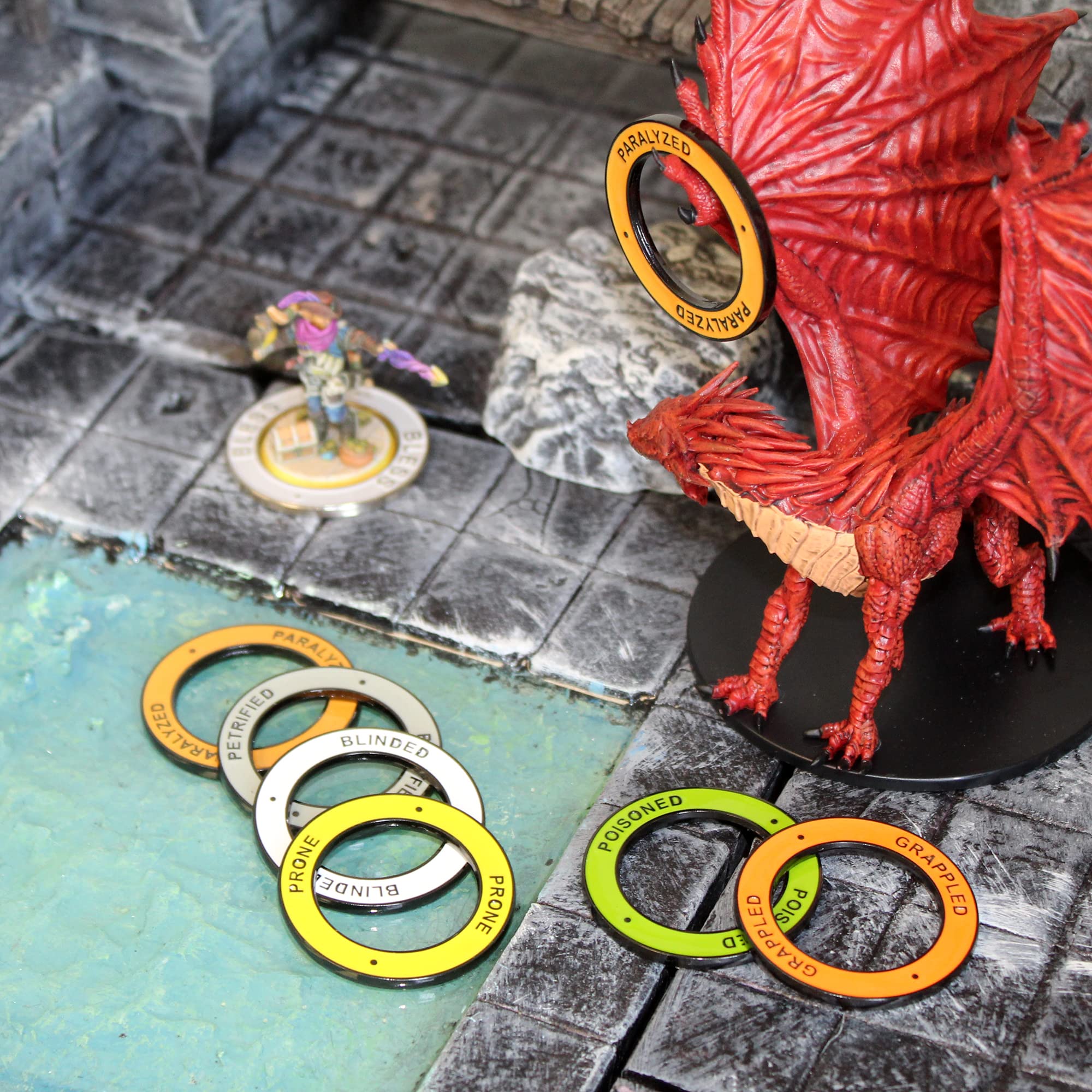Metal Condition Rings Set | Status Effect Markers for Tabletop RPG Fantasy Games 5e DND