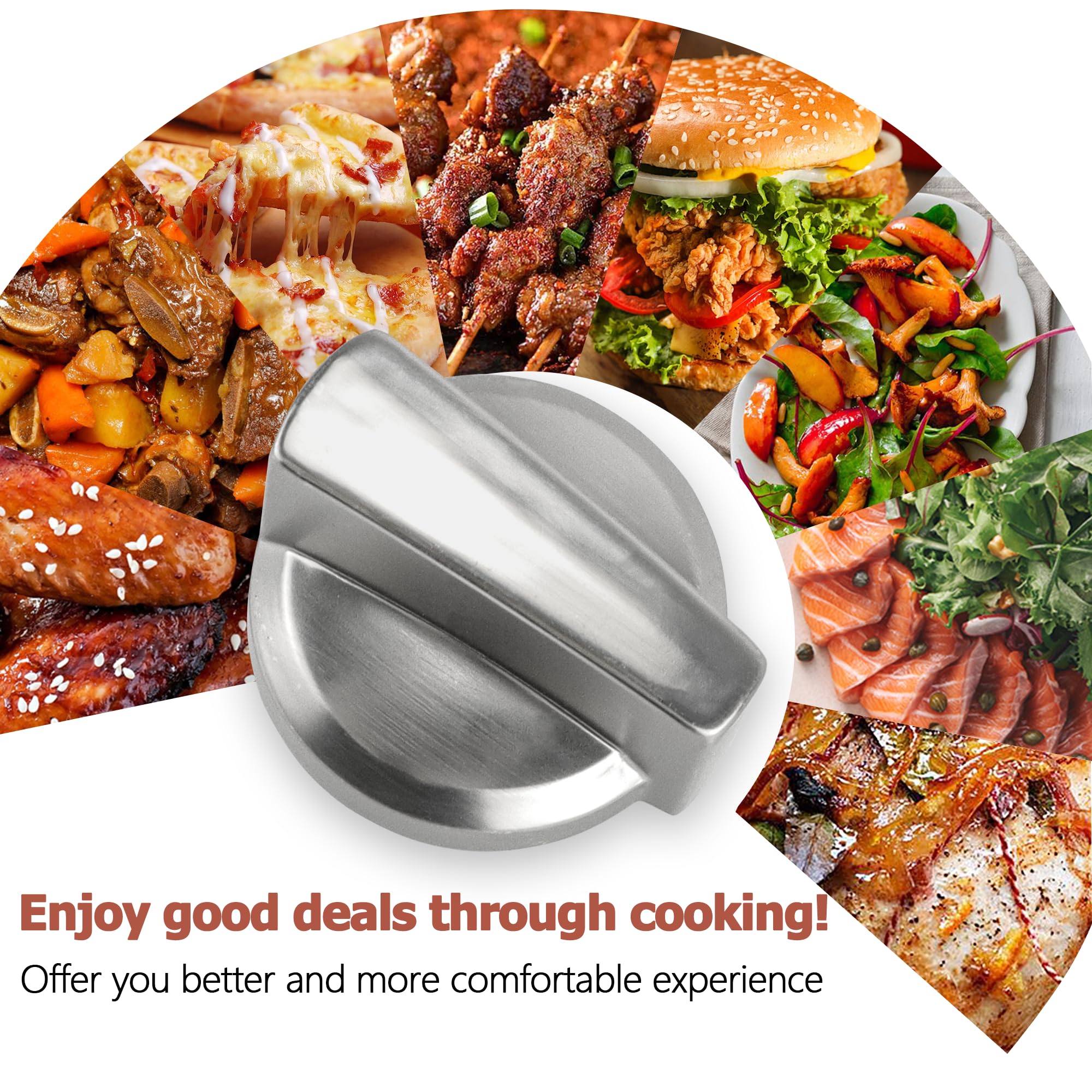 Funmit 5 Pack WB03X25796 Heavy Duty Burner Knob Exact Compatible with General Electric(GE) Stove Range Replaces AP5986232 WB03T10326 PS11721433 B071RXPPGF 4362262 Cooktop, Silver