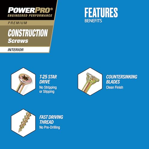 Power Pro Premium Interior Construction Screws (#8 x 1-1/2") - 5lb Box