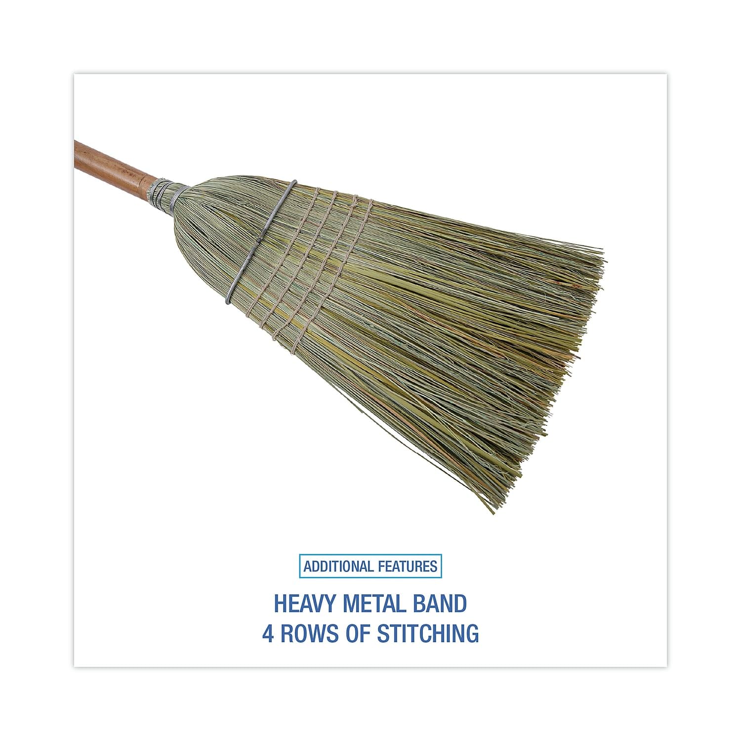 Boardwalk 932YCT Warehouse Broom Corn Fiber Bristles 42-Inch Wood Handle Natural 12/Carton