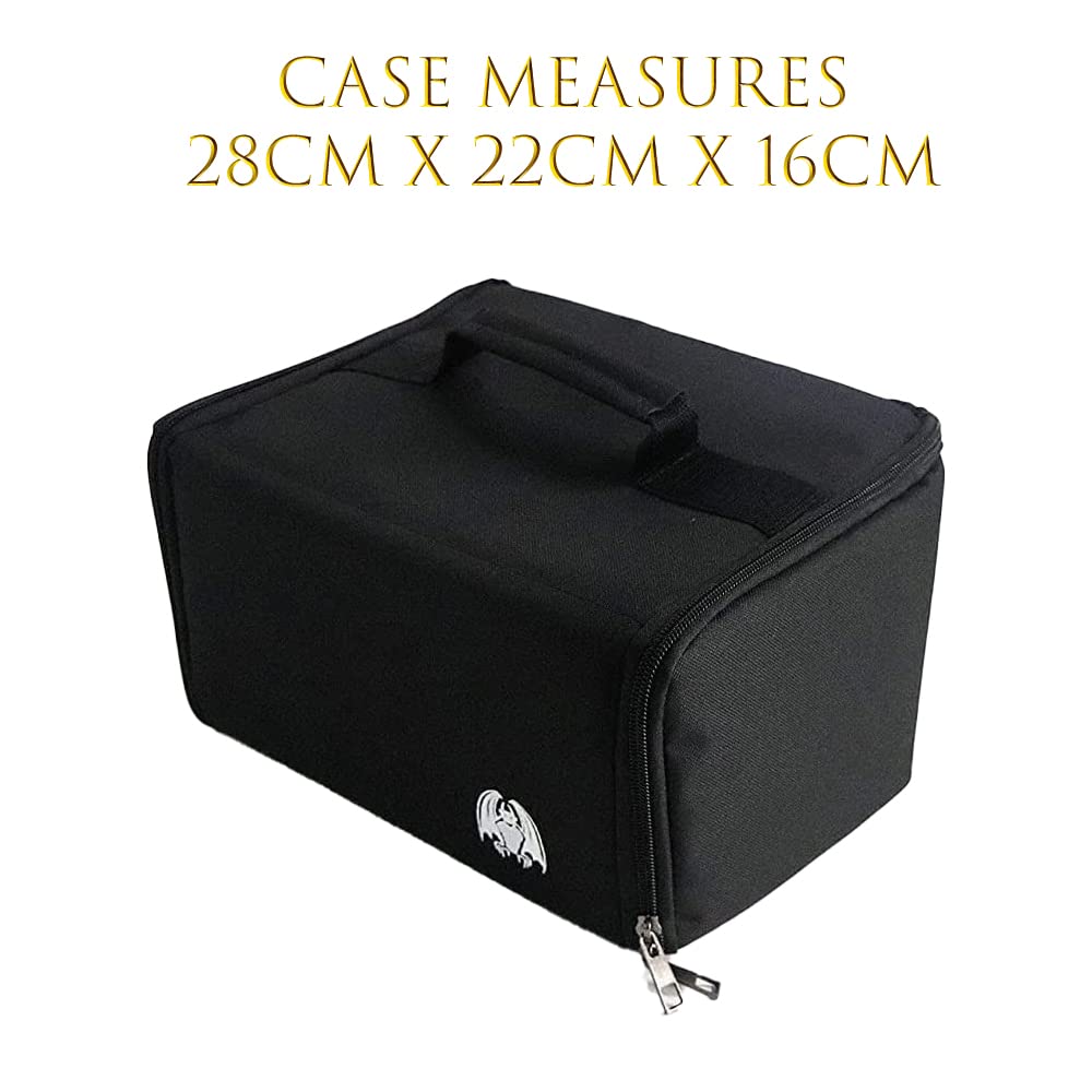 Grinning Gargoyle Miniature Storage Case - 80 Foam Slot Figurine Miniature Carrying Case - Minitures Carry Case with handle - Dungeons and Dragons Miniature Case - Wargame Carrying Case (4 Tray)
