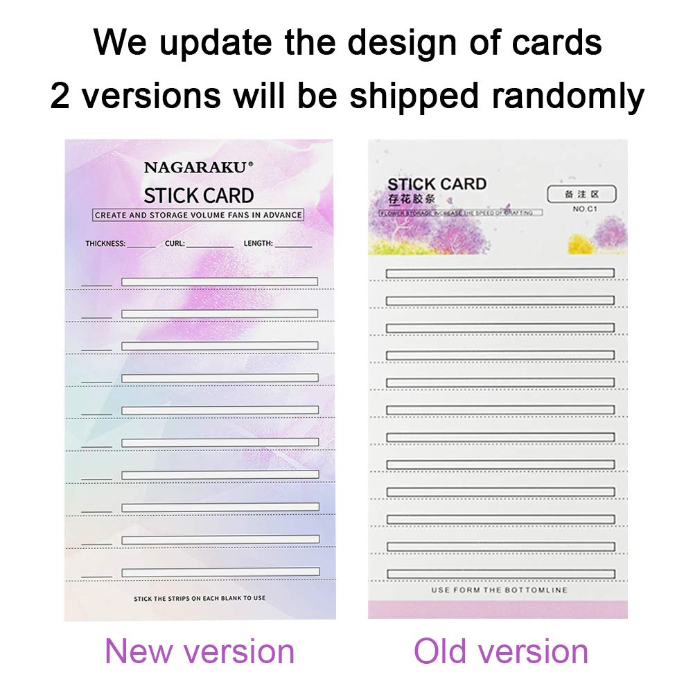 NAGARAKU Eyelash Extension Storage Card Premade Fans Volume Lash Storage 2mm Sticky Strip False Eyelashes Paper Card (20 Sheets with 1 Roll Tape)
