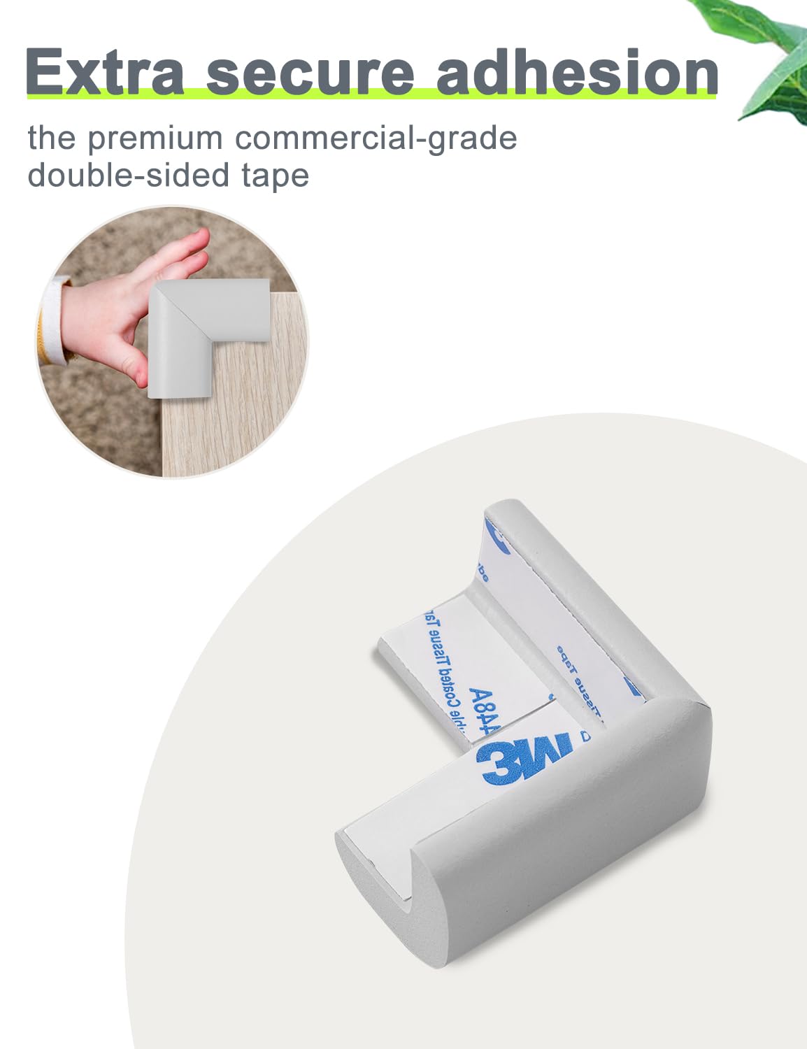 Arinbeb Foam Corner Protector Edge and Corner Guard, with 19 feet Length Foam Safety Bumpers, Baby Proofing Safety Table Corner Protectors - White