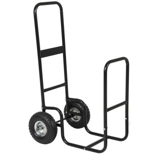 Firewood Cart Log Carrier Fireplace Wood Mover Hauler Rack Caddy Rolling Dolly