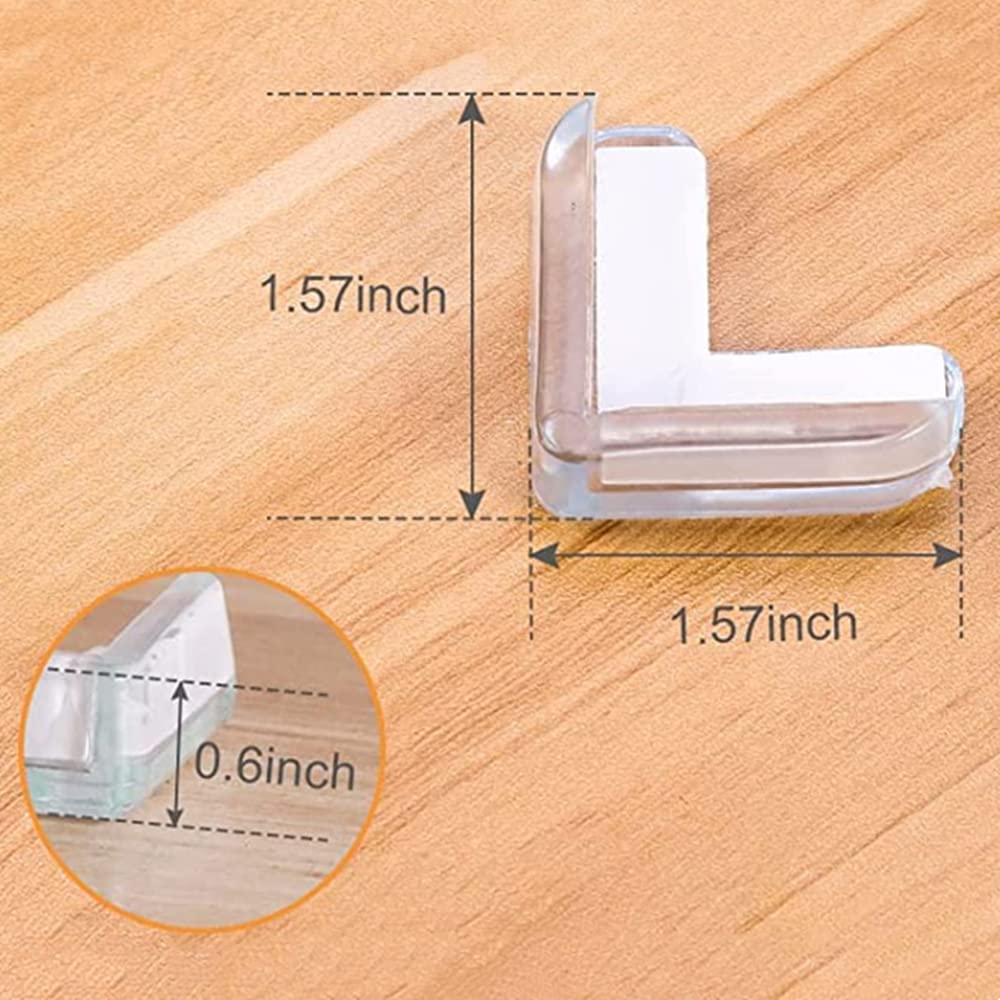 Baby-Proofing Corner Protector Edge Guards(10 Packs) Soft Clear Silicone & PVC Pre-Taped Adhesive Furniture Edge and Corner Guards