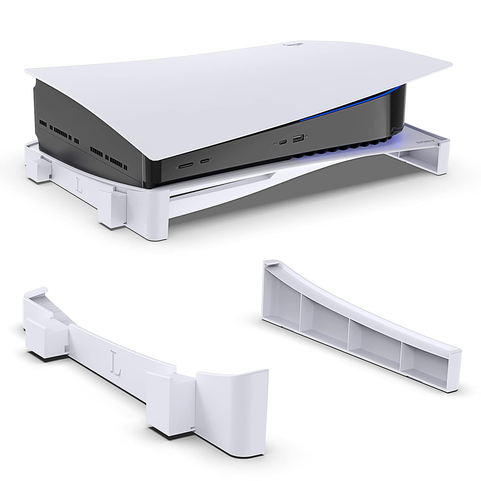 Klipdasse Horizontal Stand Compatible with Playstation 5 Disc & Digital Edition, Base Stand Bracket Desk Stand Accessories with Non-Slip Rubber Compatible with PS5 Console