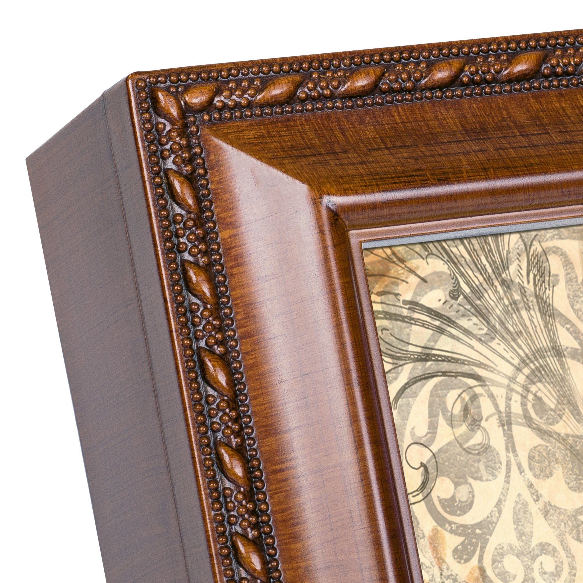 Cottage Garden 50th Anniversary Woodgrain Rope Trim Jewelry Music Box Plays Unchained Melody