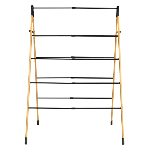 Household Essentials Bamboo V-Shaped Folding Clothes Drying Rack, Compact Upscale Laundry Rack with 8 Dowels