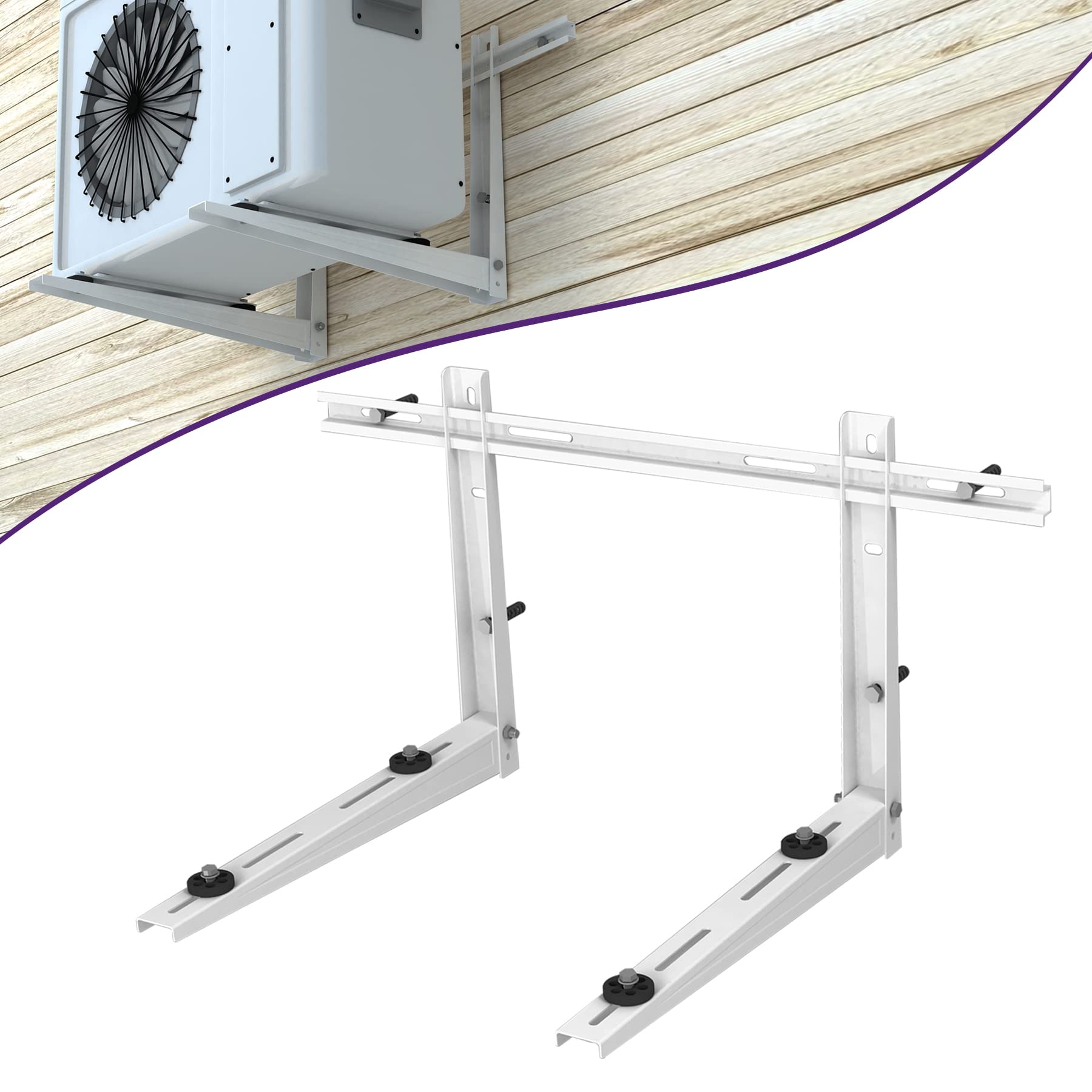 Mxclimate Wall Mounting air Conditioner Bracket for Outdoor Ductless Mini Split Condenser Heat Pumps & HVAC Systems,Universal,9000-36000 Btu AC Units, Heavy Duty Support up to 400 LBS