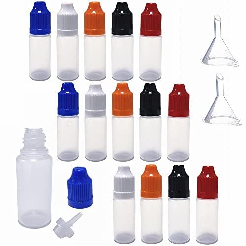 JOYWEE 30 Pack, 30ml Empty Plastic LDPE Dropper Bottle Funnel Eliquid Applicator Squeeze Dropping Bottle Thin Tip with Childproof Cap