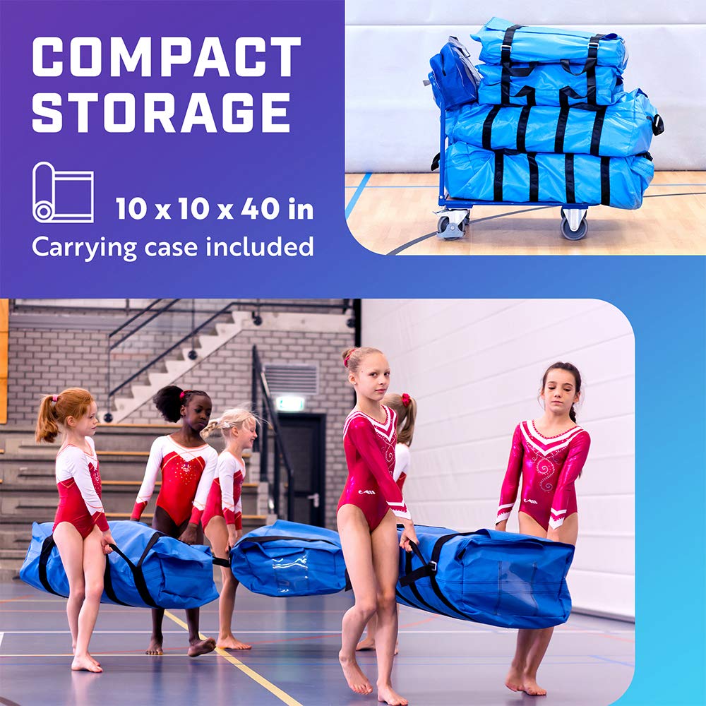AirTrack 16β Pro Inflatable Gymnastics Mat with Air Pump | Extra Large Tumbling Mat | Compact Home Gym Exercise Equipment | 5ft x 16ft x 8 Inch Thick Tumbling Air Mat