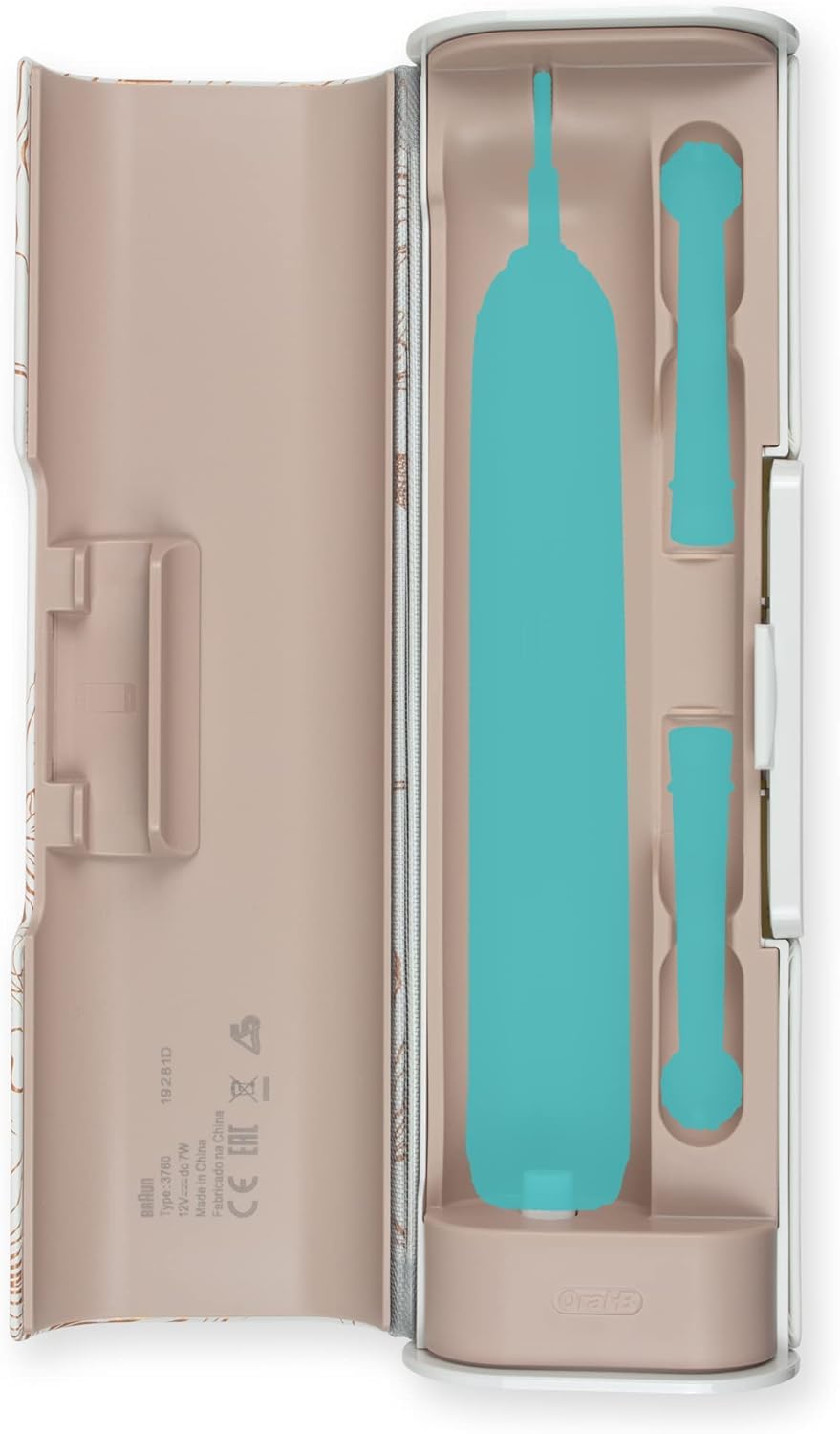 Oral-B Genius Series Travel Toothbrush Kit with Charging Function for 1 Handpiece and 2 Toothbrush Heads | Set Includes Travel Case and US-Charging Cable (Dragonfly Gold)