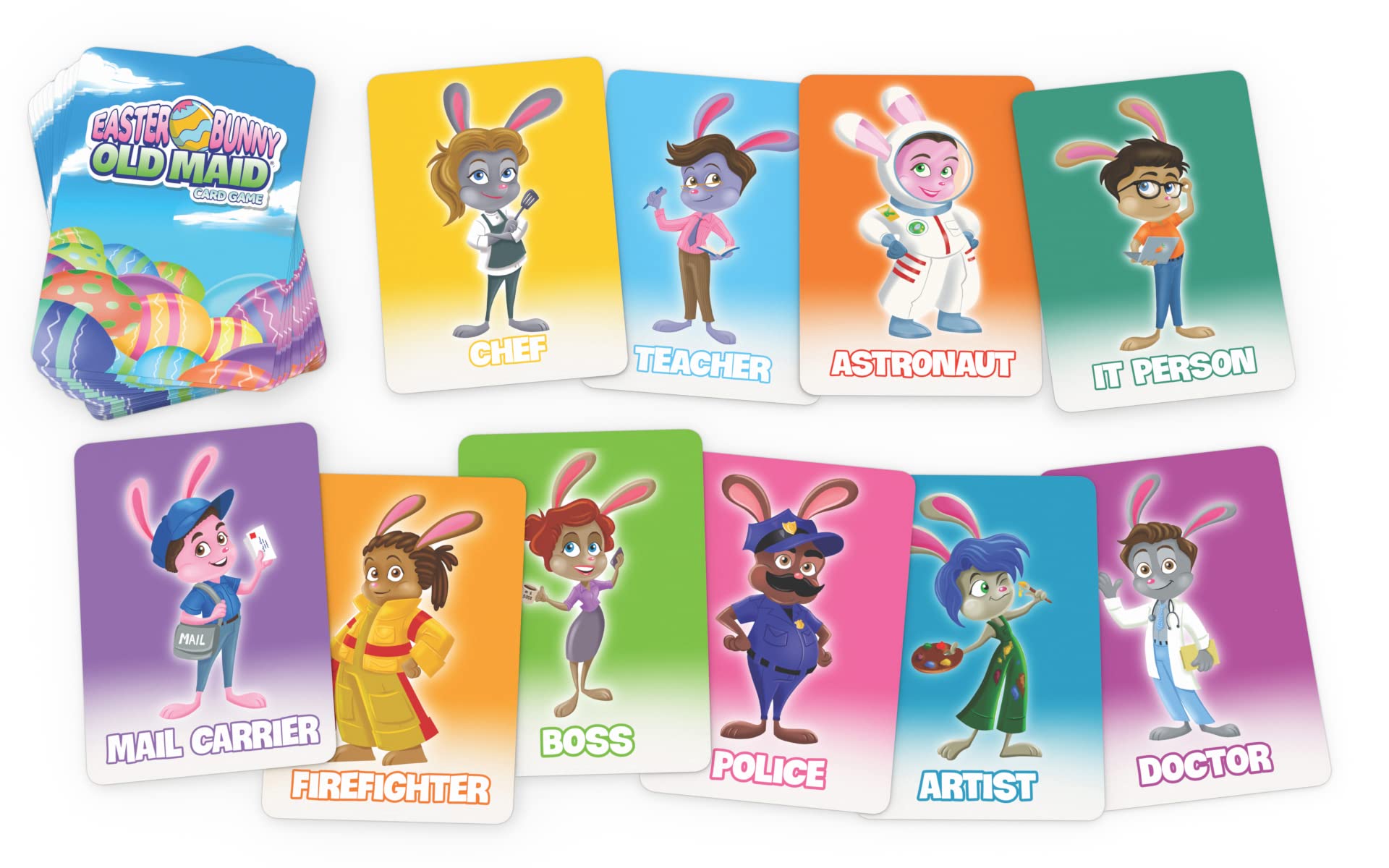 Arizona GameCo Easter Bunny Old Maid Card Game - a Fun Easter Game for Kids Ages 4-8 - Makes a Great Gift, Easter Basket Stuffer or Filler