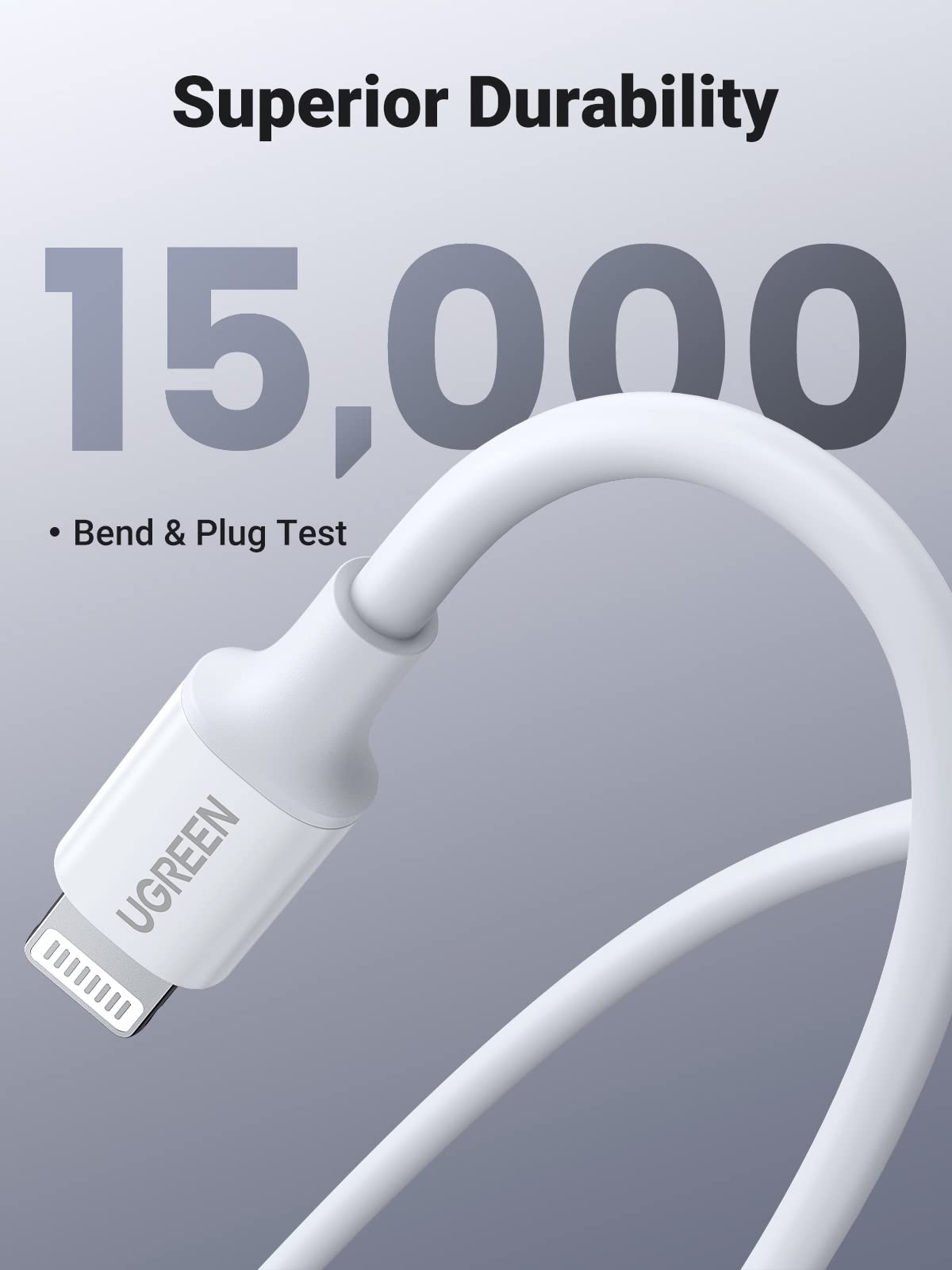 UGREEN USB C to Lightning Cable- 6FT MFi Certified PD Fast Charging Lightning Cord Compatible with iPhone 14/14 Pro/14 Pro Max, iPhone 13/12/11/X/XR/XS/8 Series, MacBook, iPad, AirPods Pro