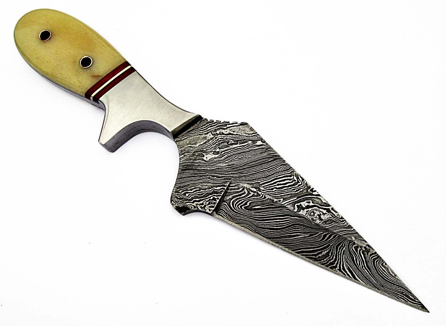 AishaTech Isfahan Hunting Knife Damascus Steel Blade Bone Handle