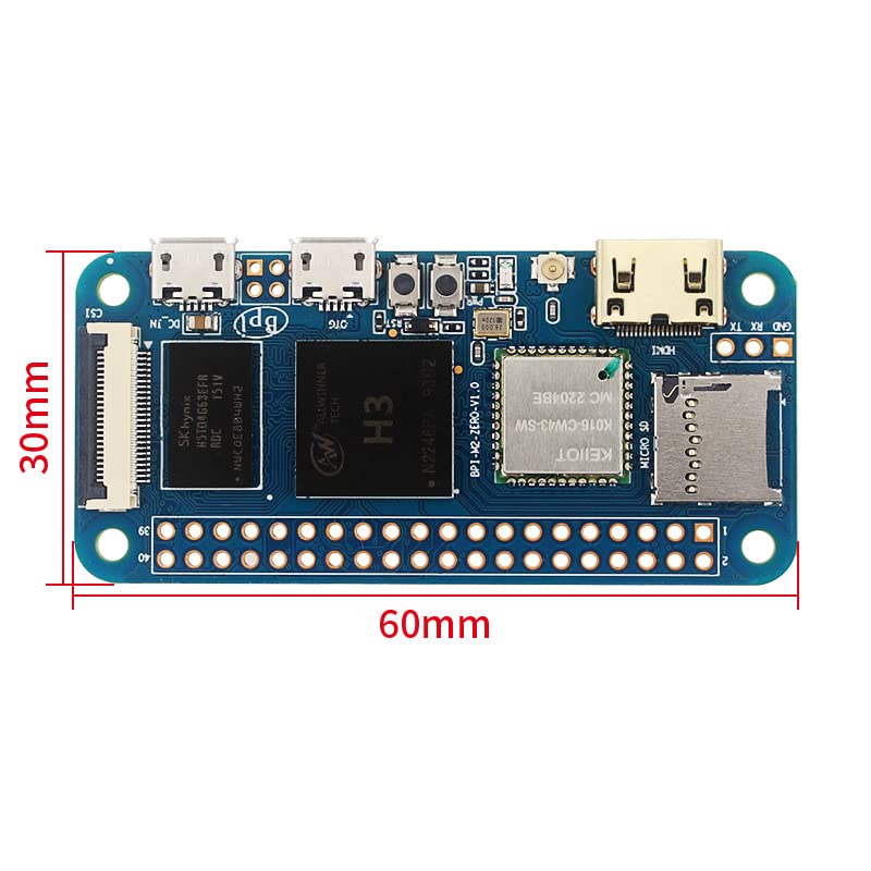 Banana Pi M2 Zero Alliwnner H3 IoT Open Source Single Board Computer Onboard Quad Core Cortex-A7 CPU 512MB DDR 3 RAM WiFi Bluetooth Support Android Linux (with Metal Case Set)