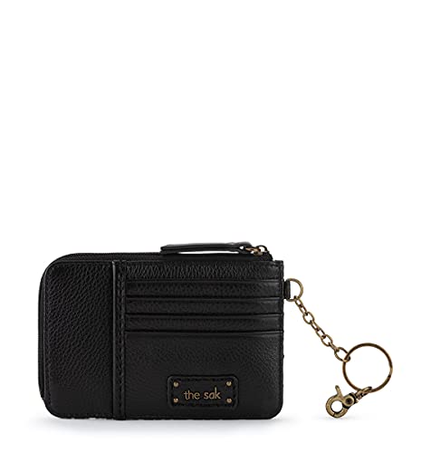 The Sak Women's Iris Slotted Card Wallet in Leather, Black Moroccan Perf, Small