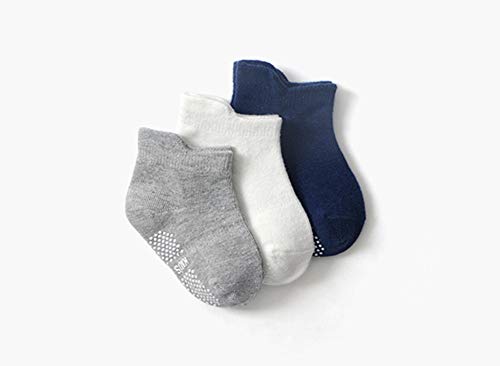 Toptim Baby Socks Toddler Non-skid Socks for Infant Boy Girl and Kids (Solid Colors 12-Pairs, 0-12M)