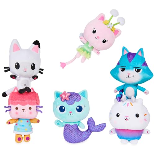 Gabby’s Dollhouse, 7-inch Cakey Cat Purr-ific Plush Toy, Kids Toys for Ages 3 and up
