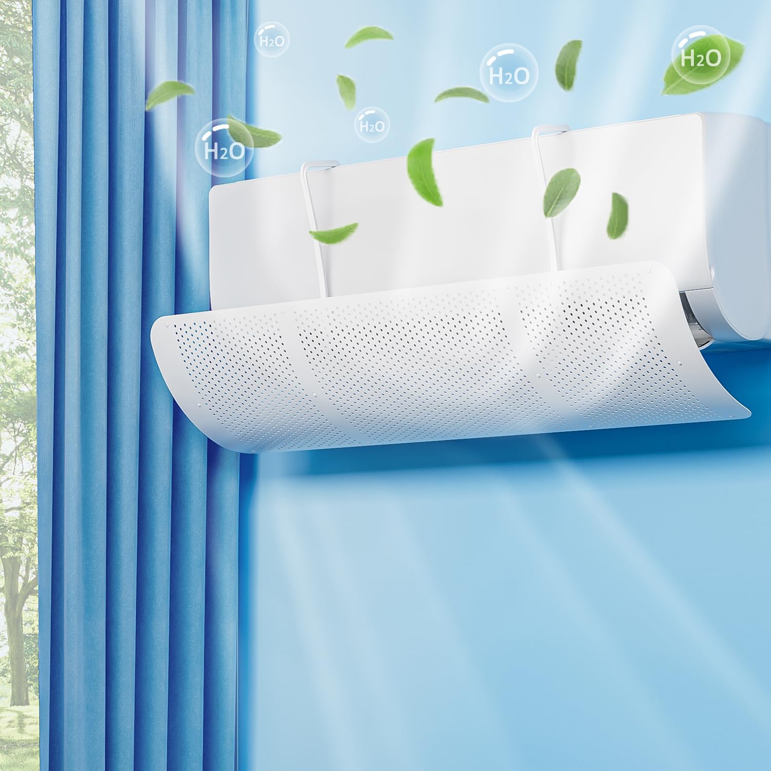 Air Conditioner Deflector, Universal Adjustable Confinement Air Deflector Helps Cooling/Heating Air Circulation, Wind Direction Baffle for Home/Room/Office/Elderly, Babies, Pregnant Women
