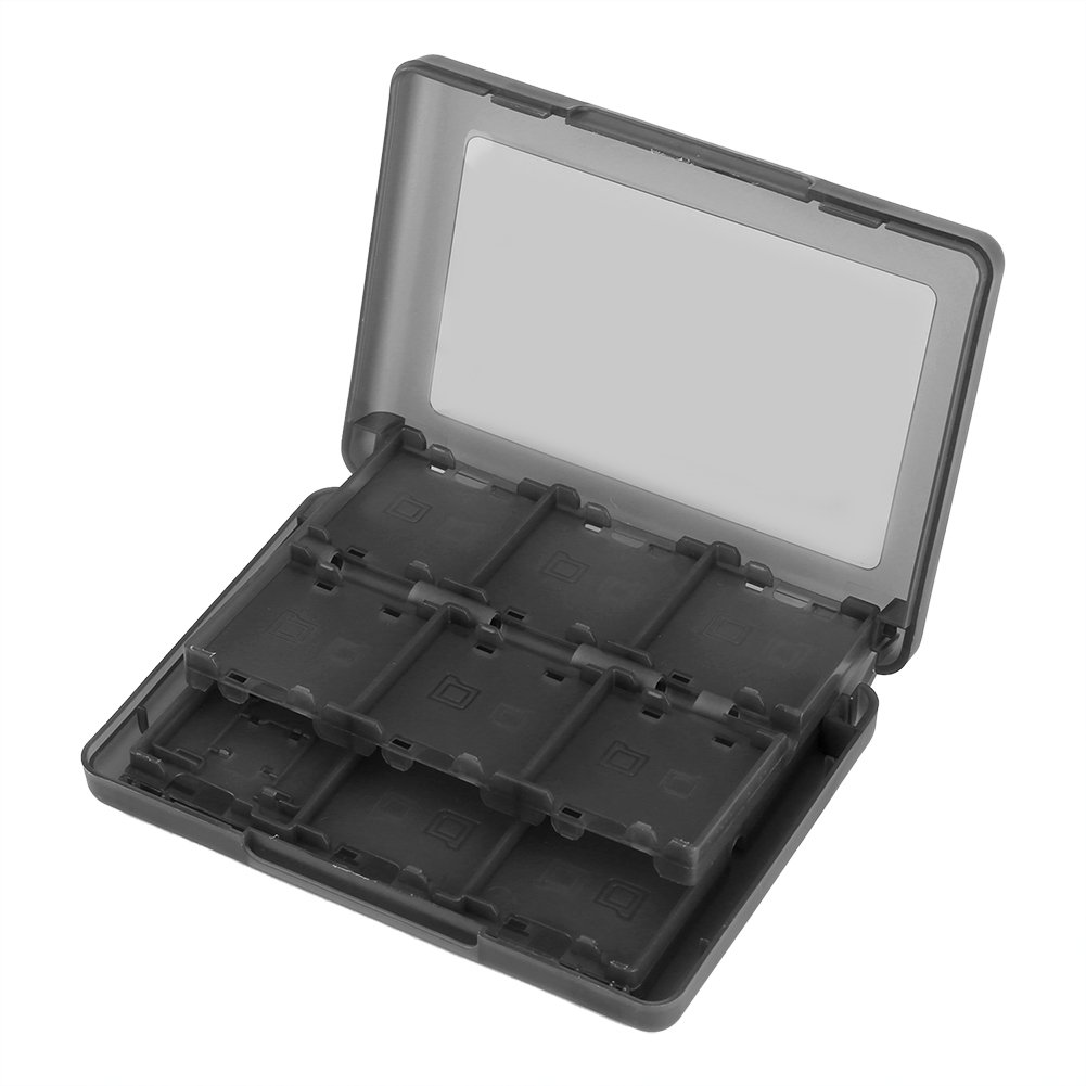 Game Card Case, 28 in 1 Plastic Game Card Case Cartridge Storage Box for 3Ds Dsl Dsi Ll Game Cards(Black)