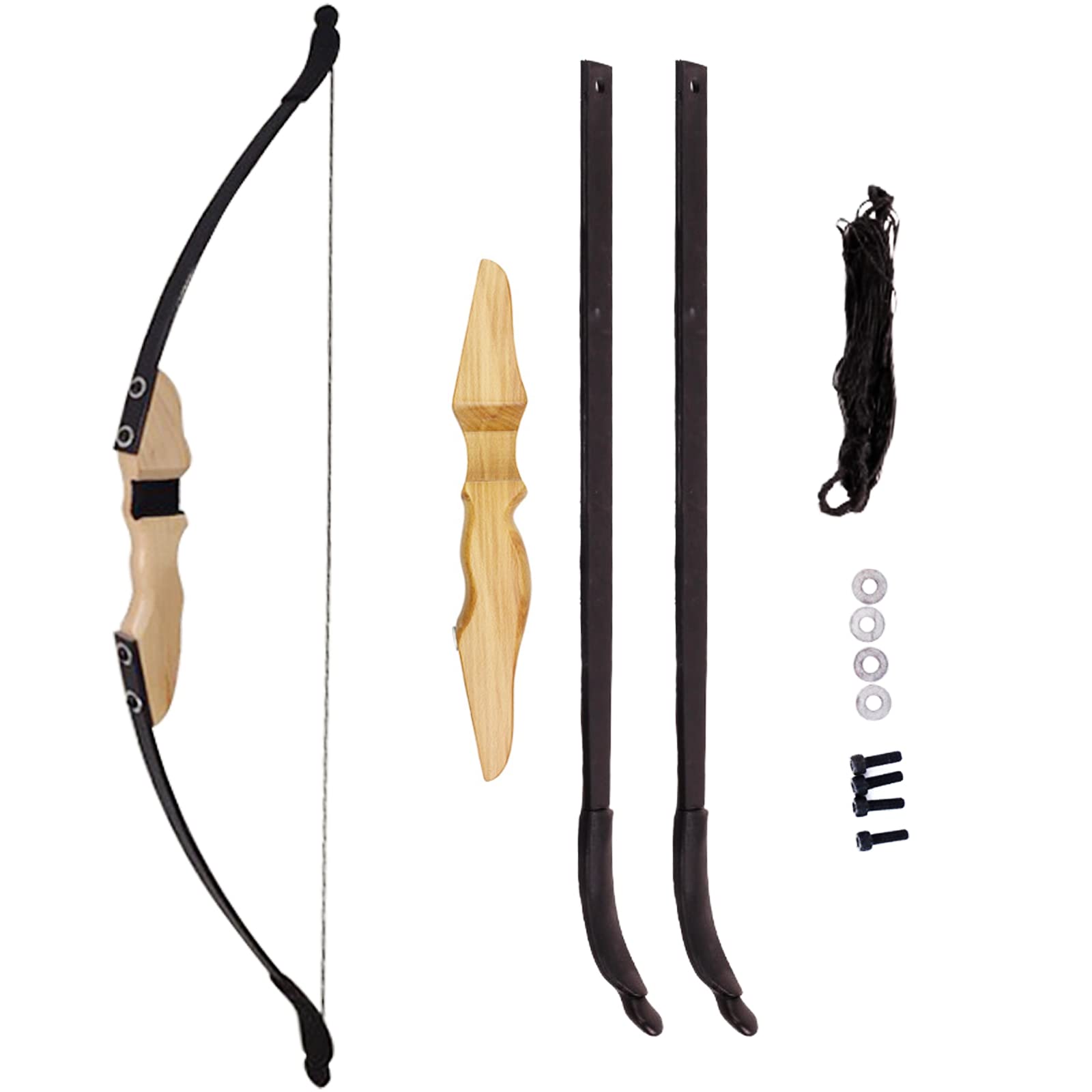 Archerest Archery Recurve Bow, Takedown Bow for Adults and Teens Beginners - Hunting/ Backyard Sports Game (48'', Wood- 40 lbs.)
