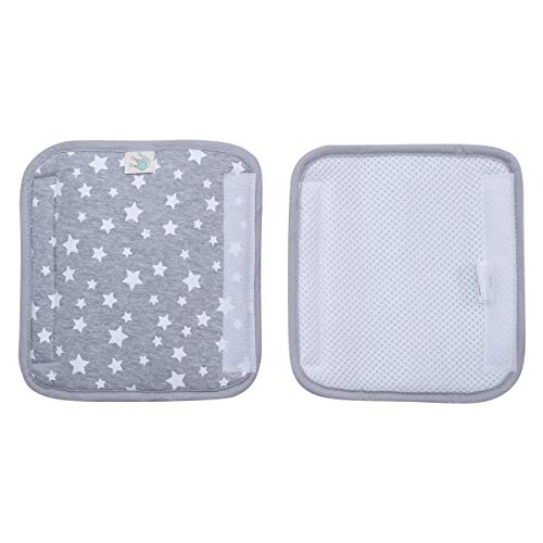JYOKO Kids Universal pad Covers for Stroller, carrycot and Chairs Groups 0-3 (White Star, 17 X 18)