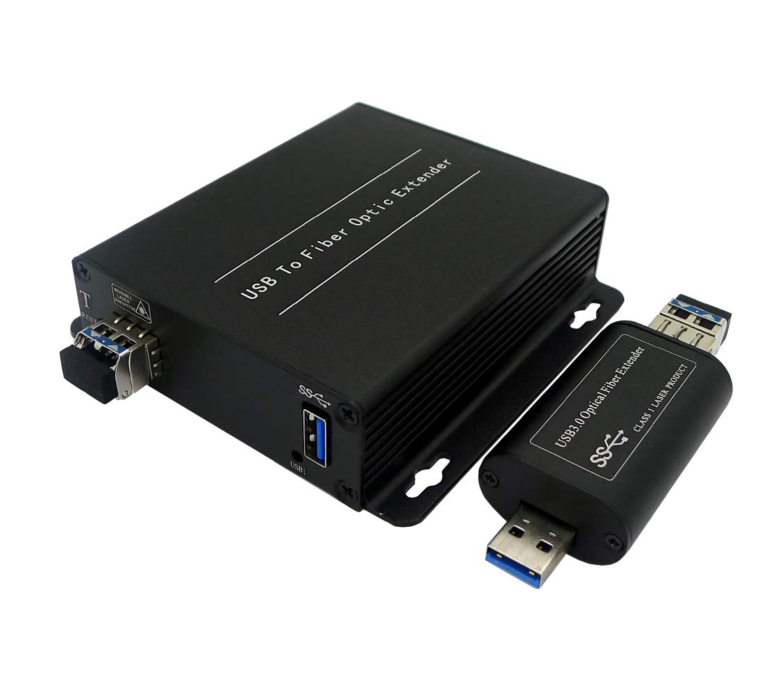 Transwan USB 3.0 Fiber Extender to Max 250 Meters (820 FT) Over Single-Mode Fiber with 2 x LC 10 Gbps SFP, USB 3.0 Fiber Optic Extender with 5 Gbps Super Speed, Supports Kinect Devices etc