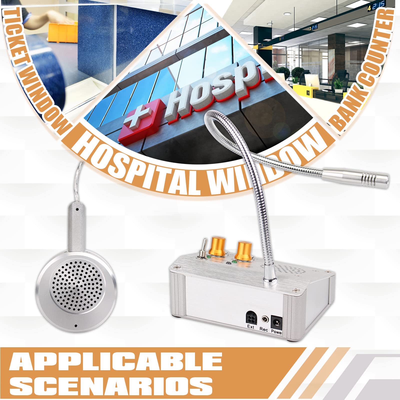 Retekess TW104 Two Way Intercom, Full Duplex Intercom System with Clear Sound, Intercom System for Dining Car, Indoor, Hospital
