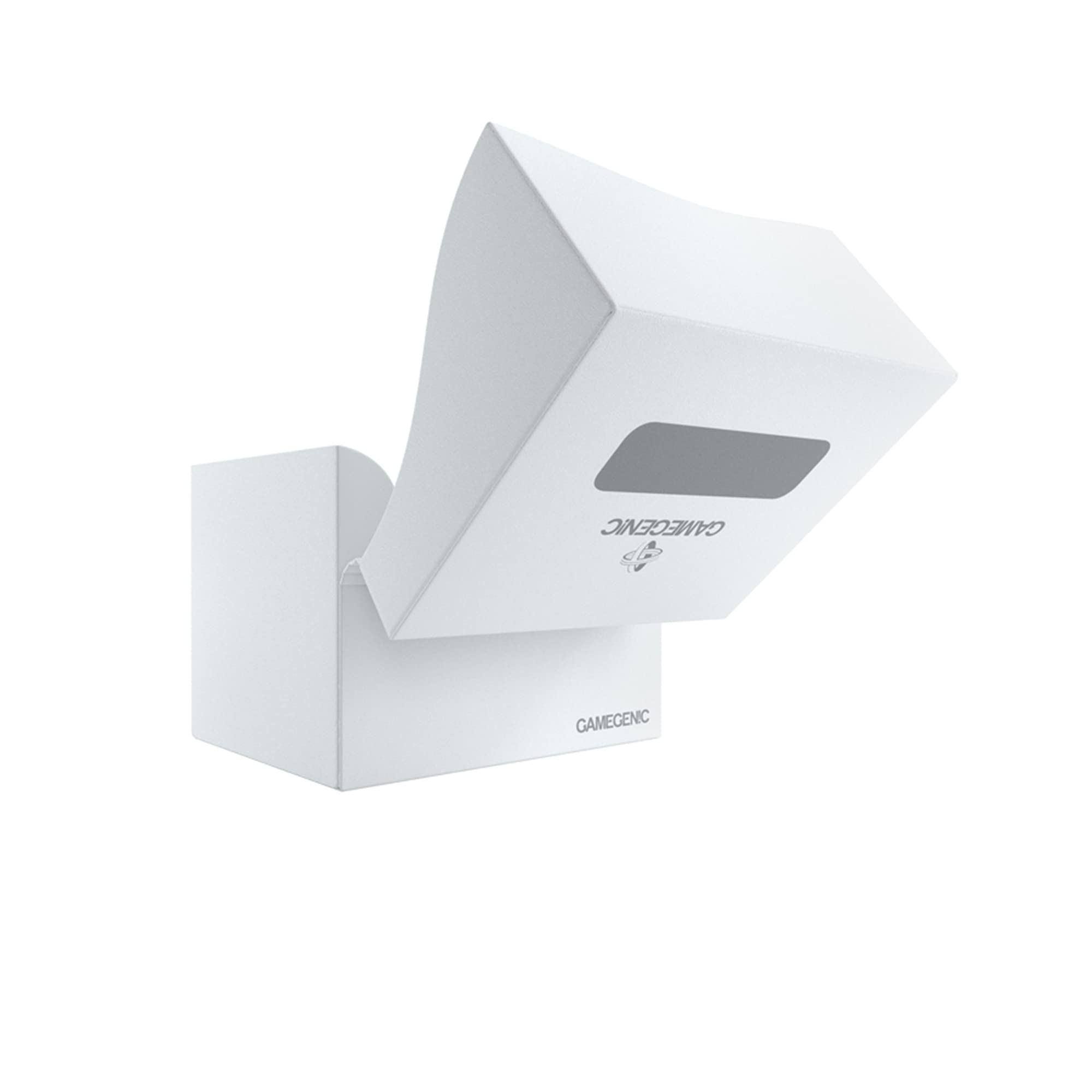 Gamegenic Side Holder 100+ XL Casual Deck Box | Double-Sleeved Card Storage with Flex Card Divider | Premium Card Protector | Cobra Neck Technology | Holds up to 100 Cards | White Color | Made