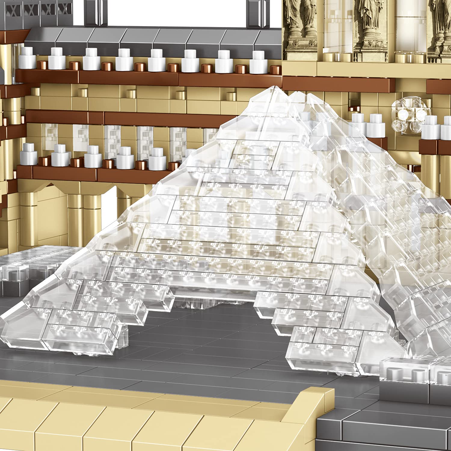 TzFioy Paris Louvre Museum Building Blocks Set (3377Pcs) Famous World Architecture Educational Toys Micro Bricks for Kids Adults