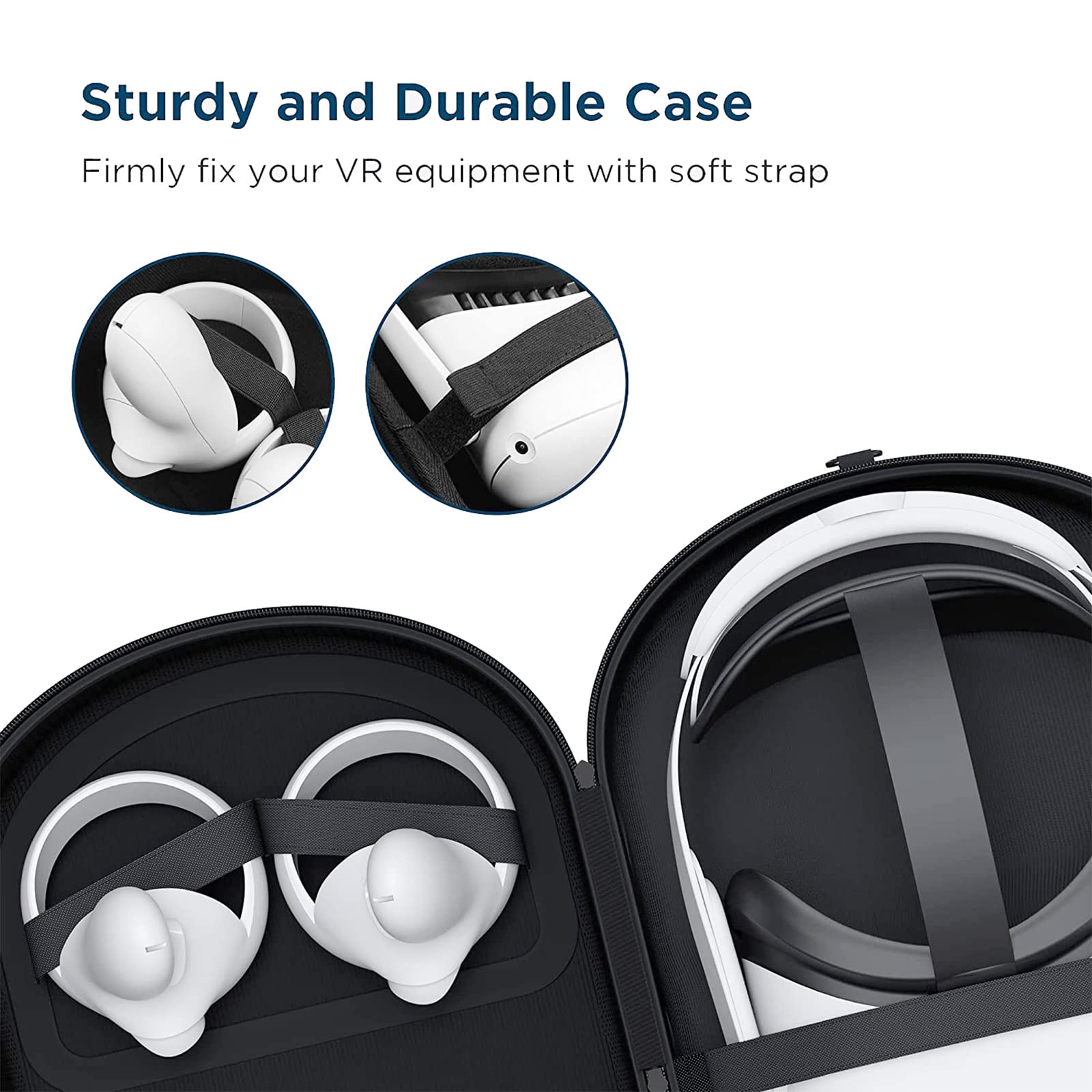 AnyTime Blades Case for Oculus Quest 2 V_r Gaming Headset Compatible with Elite Strap and More Accessories, Hard Protective Portable Carrying Travel Storage Bag