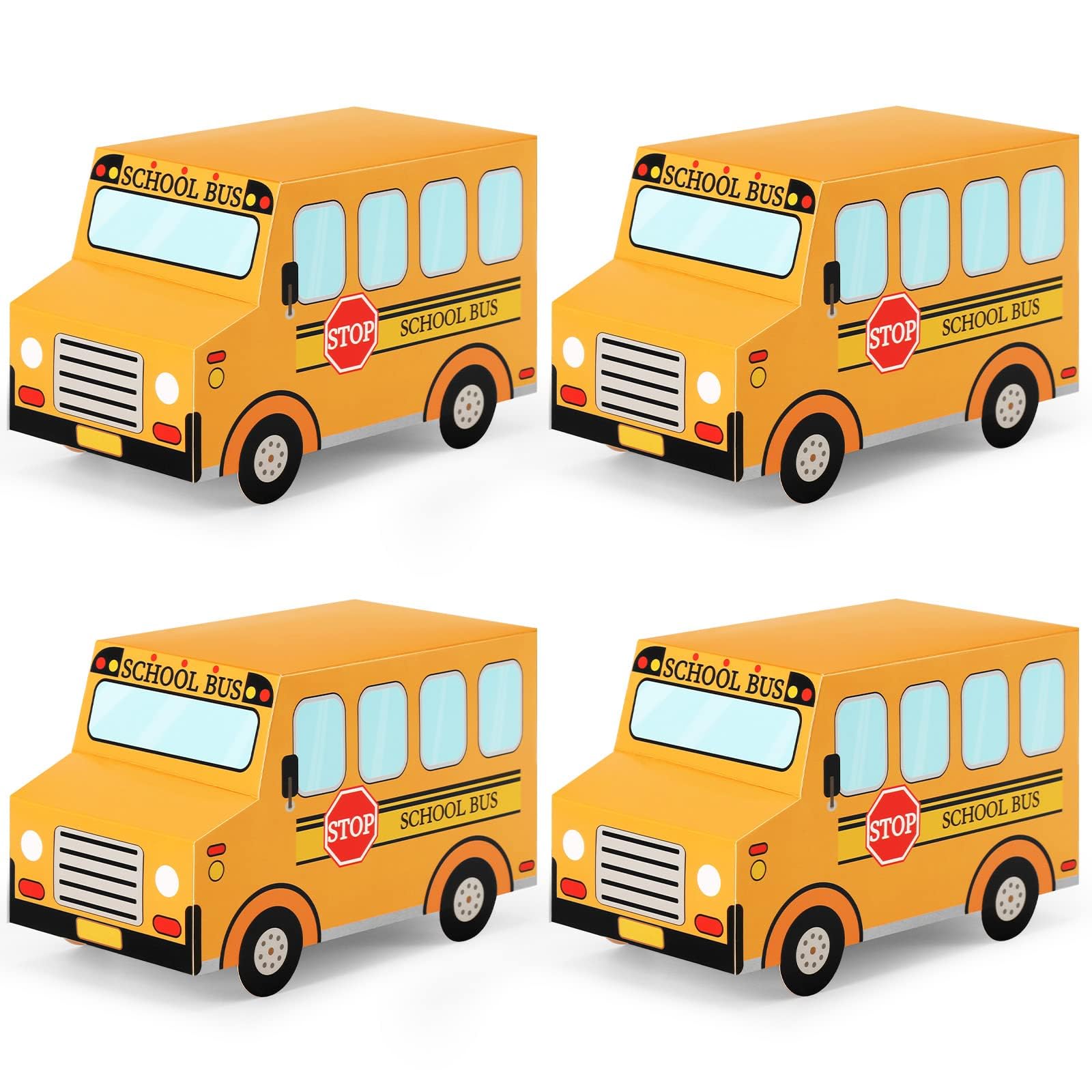 Sinasasspel Back to School Party Treat Boxes School Bus Favor Boxes for First Day of School Classroom Decorations Teacher Appreciation Gifts Birthday Party Supplies, Set of 12