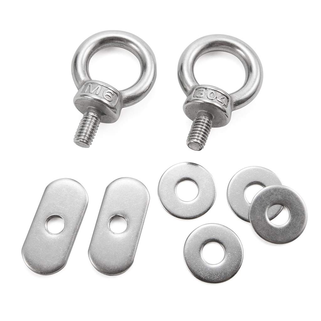 ANTOBLE 2 Pack Kayak Track Mount Stainless Steel Tie Down Eyelet for Bungee Cord Rope Kayak Track Mount Accessories